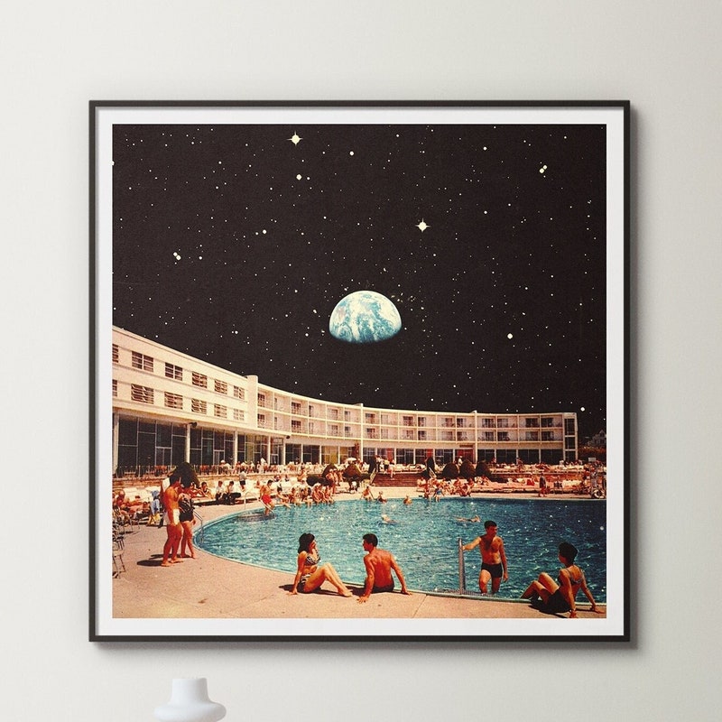 Surreal Space Pool Wall Art - Etsy
