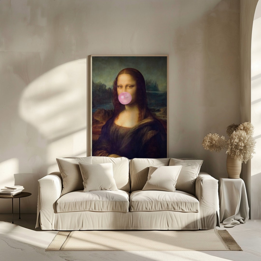 Mona Lisa Bubble Gum Art Print: Humorous Surreal Collage - Etsy UK