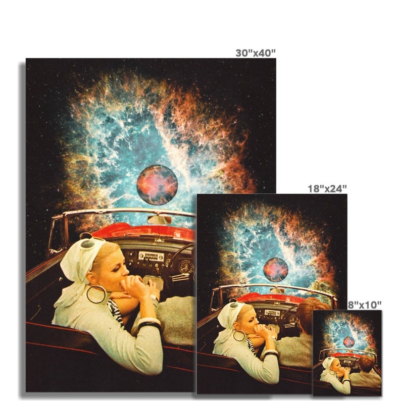 SPACE RIDERS Retro Futuristic Collage Art Trendy Sci-fi - Etsy