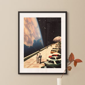Space Promenade | Futuristic Space Wall Art, Vintage Sci-fi Art Print ...