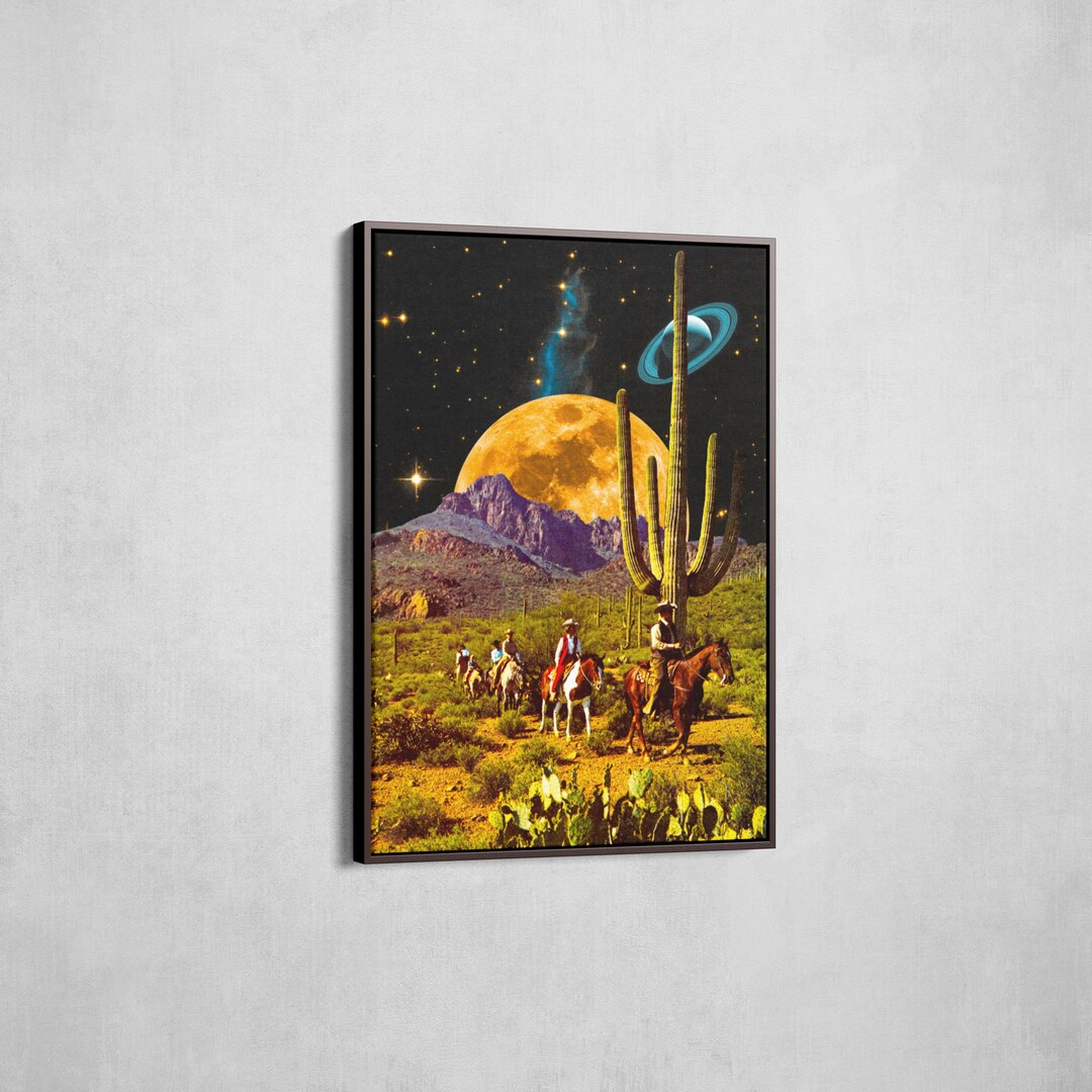 Space Cowboys Canvas Art: Retro Futurism Sci-fi Collage - Etsy