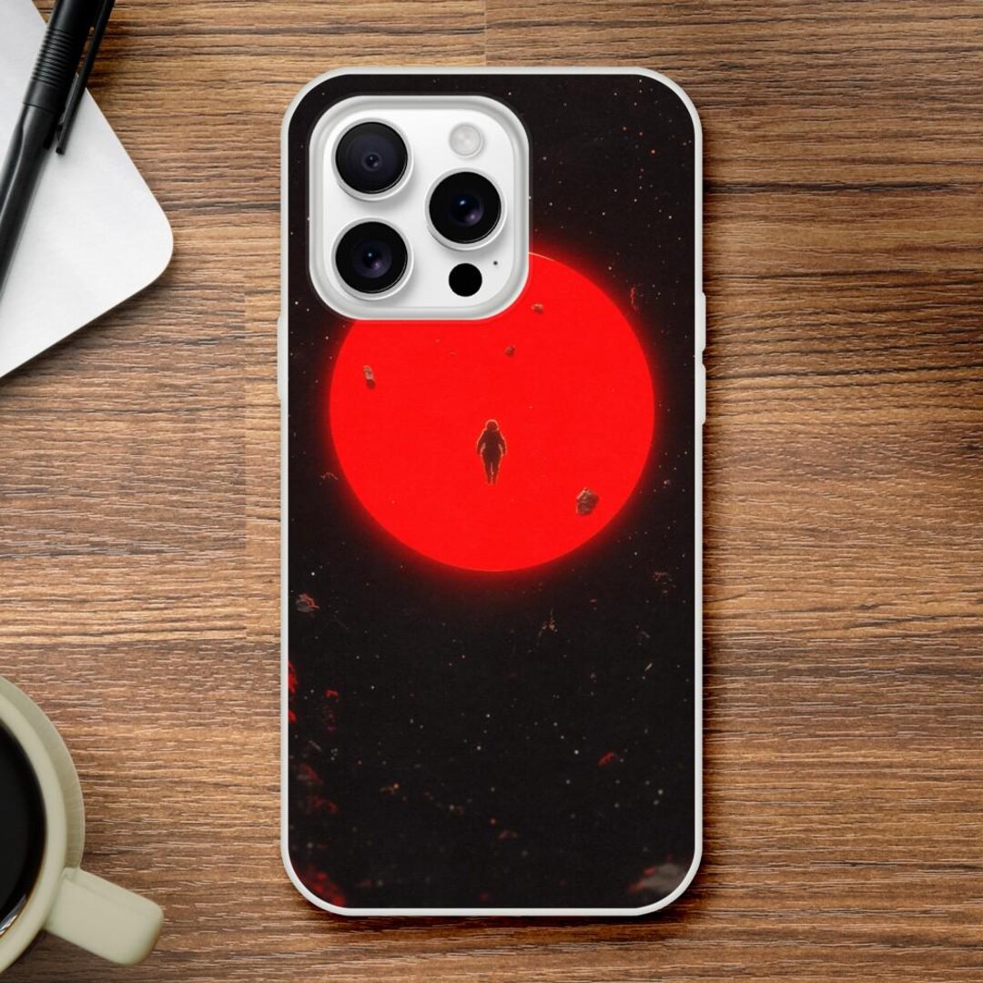Red Moon | Phone Case | Sci-fi Art | Cosmic Art | Retro Futurism ...