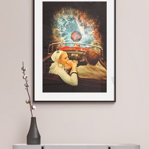 3 POSTER BUNDLE Retro Futuristic Collage Art Vintage Space Travel Retro ...