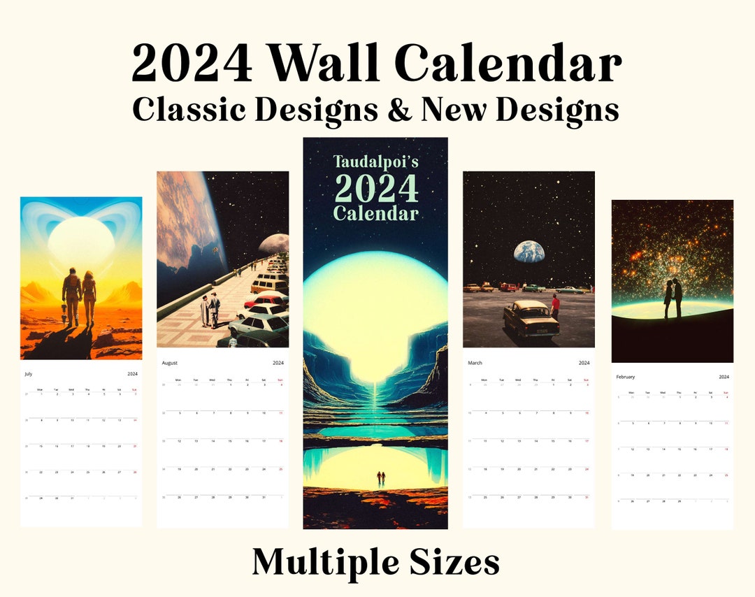 WALL CALENDAR 2024 Retro Futuristic Collage Art Calendar - Etsy