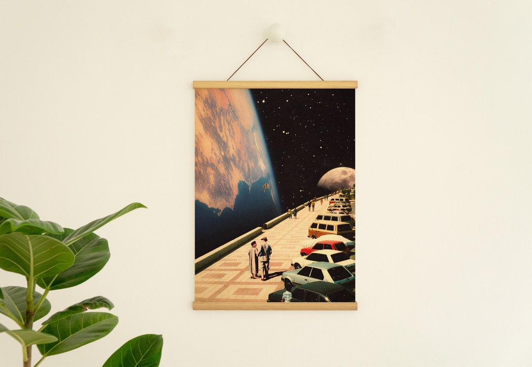 Space Promenade Wooden Hanger Poster Retro Futurism Scifi Art Space ...