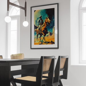 The Space Cowboy - Retro Futurism | Vintage Western | Cosmic Sci-fi Art ...