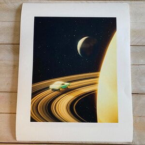 Saturn Road Trip | Space Art | Retro Art | Futuristic Collage | Cosmic ...