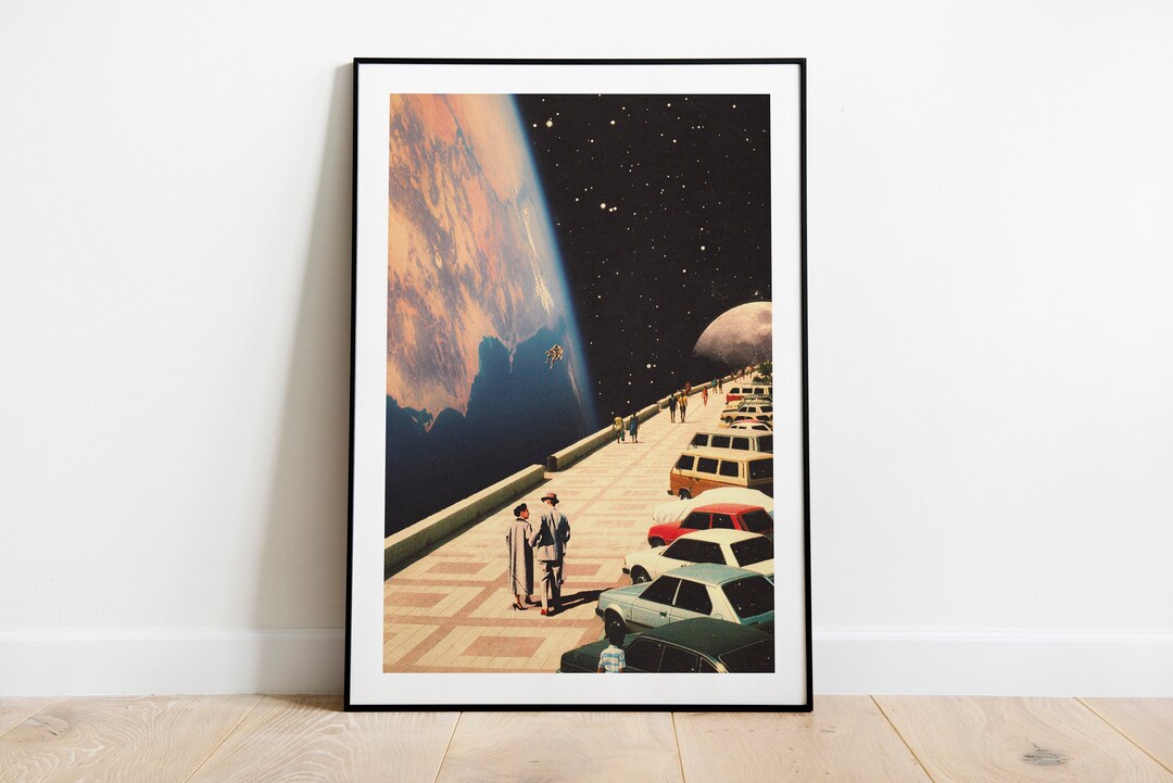 Space Promenade Futuristic Space Wall Art, Vintage Sci-fi Art Print ...