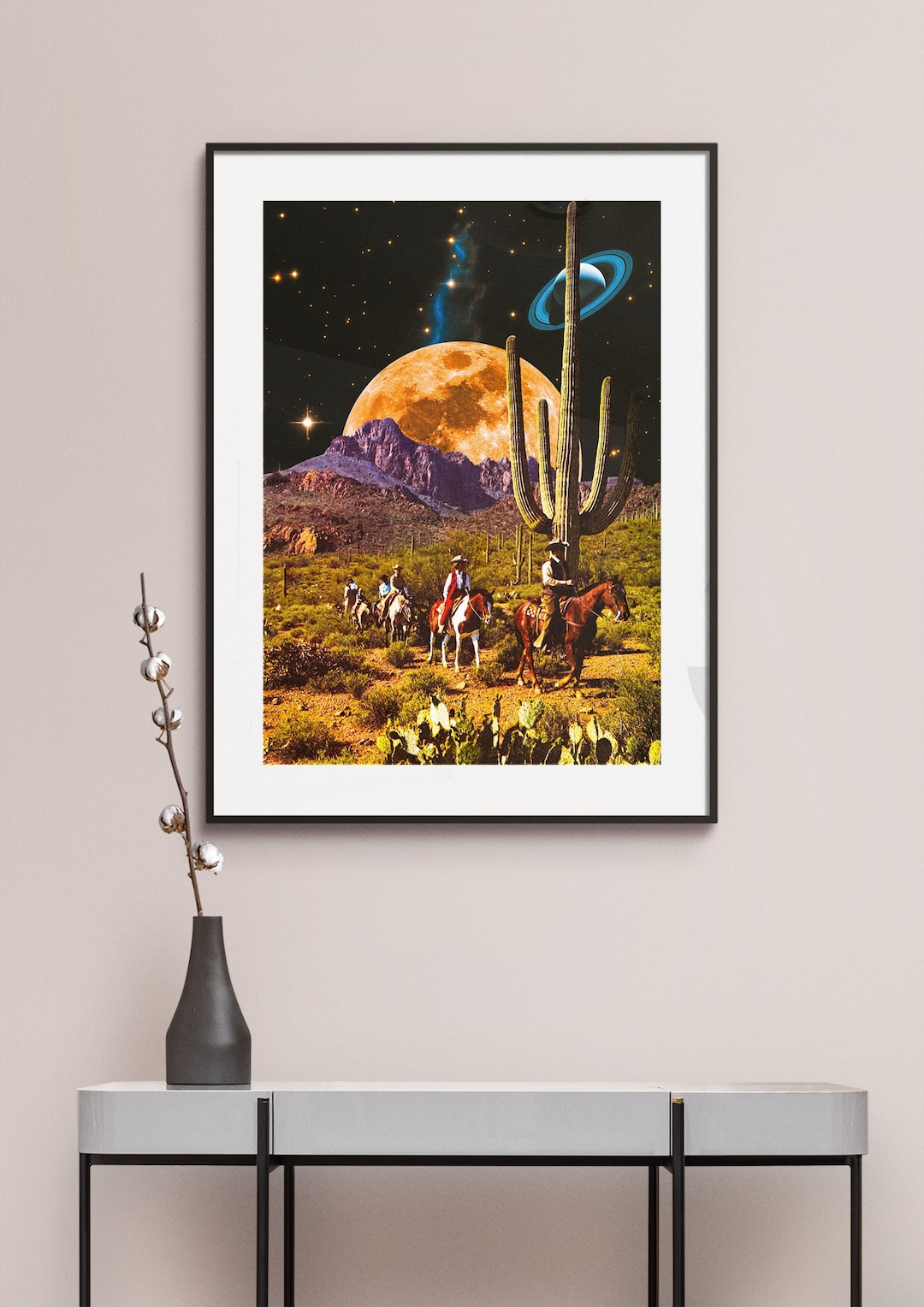 Space Cowboys Art Print: Retro Futurism, Vintage Western Wall Decor - Etsy