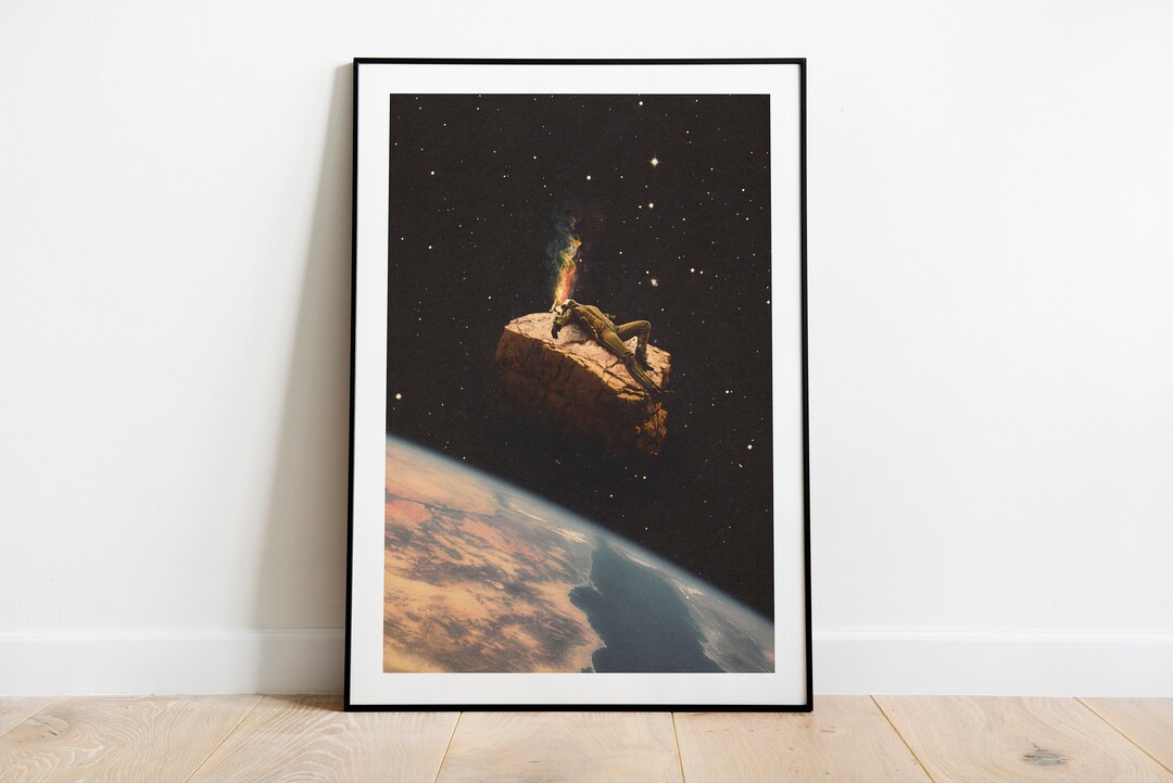 Surrender Retro Futurism Art Cosmic Poster Astronaut Vintage Collage ...