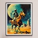 The Space Cowboy Retro Futurism Vintage Western Cosmic Sci-fi Art ...