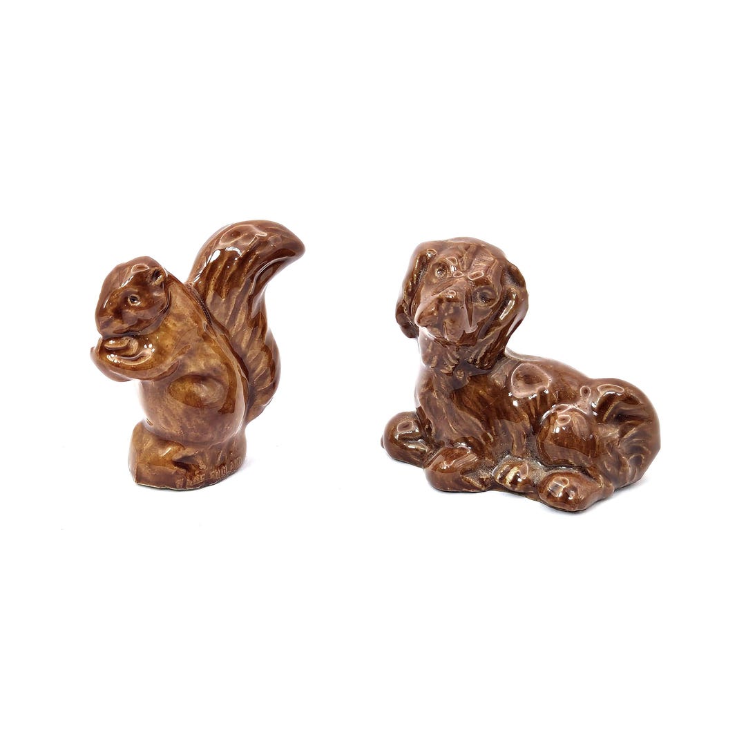 Vintage Wade Dog & Squirrel Figurines (dog Marked Wade, Squirrel in ...