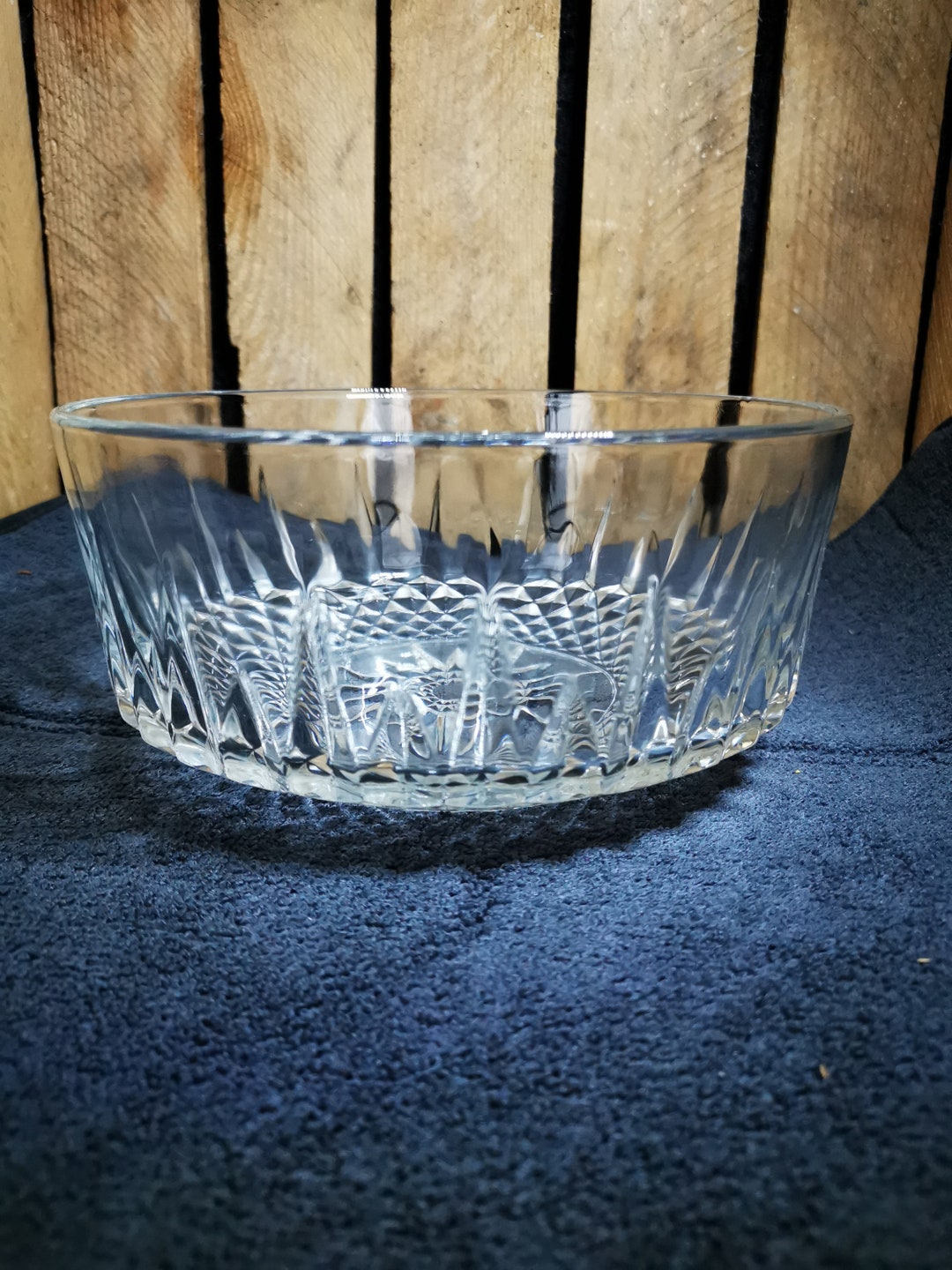 Vintage Arcoroc Glass Bowl Starburst Design - Etsy