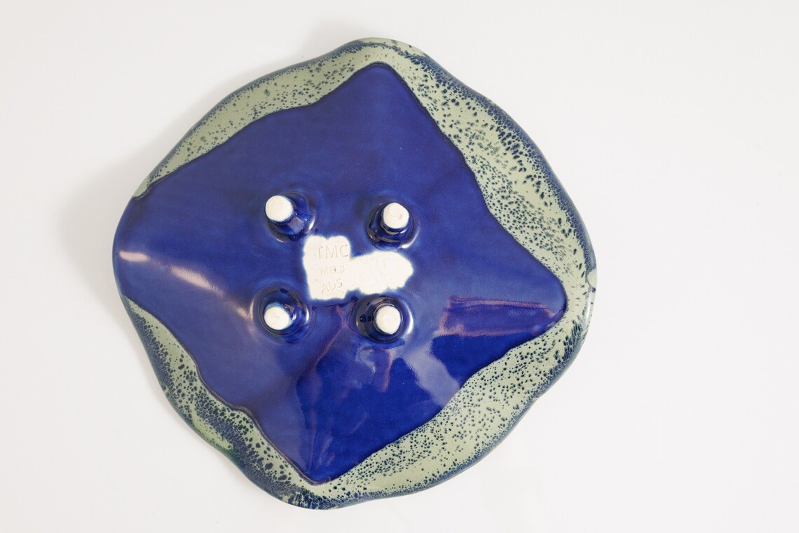 Slab Built Large Pottery Platter Decorated in Our Aussie Kelp Glaze - Etsy