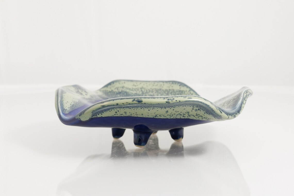 Slab Built Large Pottery Platter Decorated in Our Aussie Kelp Glaze - Etsy