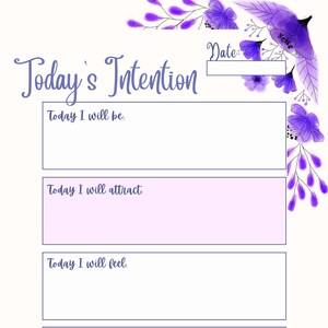 Daily Intentions & Tracker - Etsy