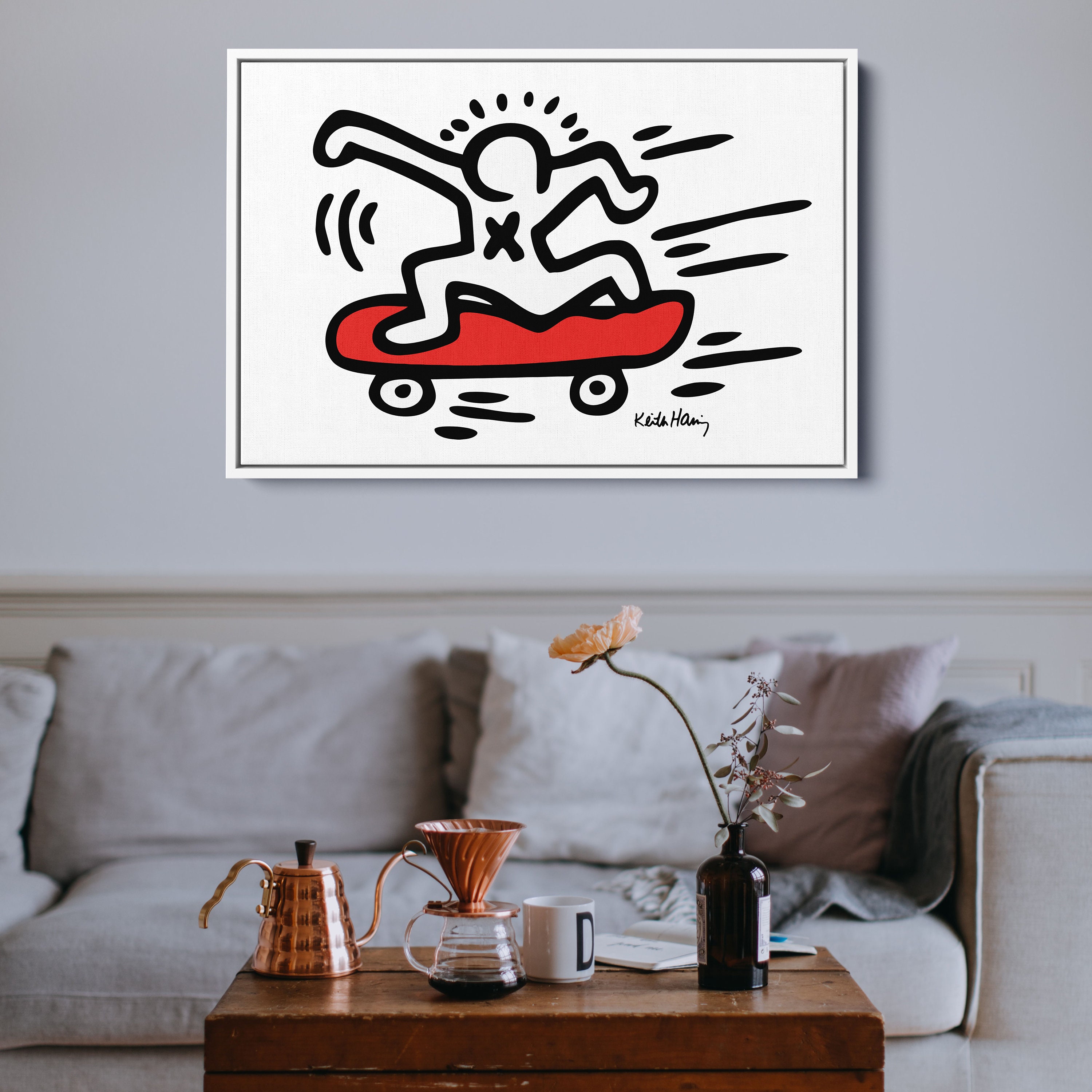Keith Haring Skate Lover, Pop Art Canvas, Keith Haring Skate Lover ...