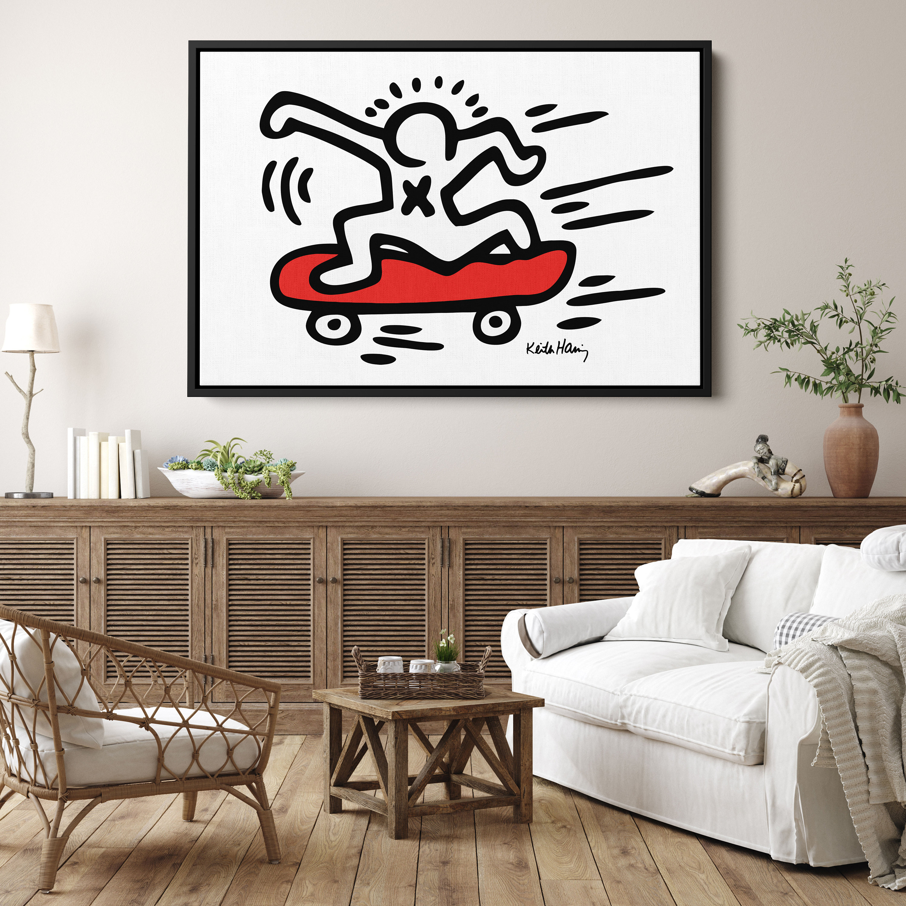 Keith Haring Skate Lover, Pop Art Canvas, Keith Haring Skate Lover ...