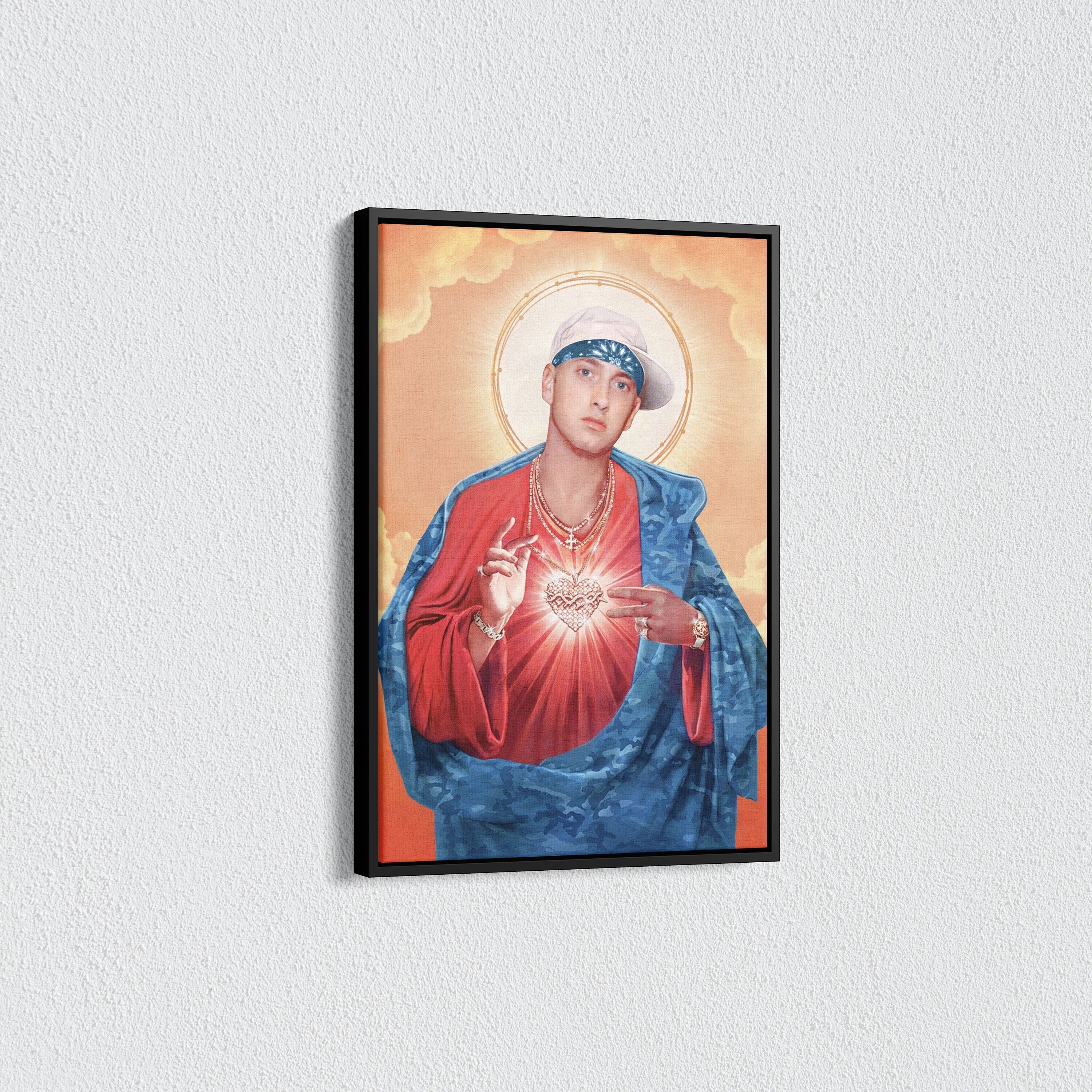 Eminem Tapestry Funny Meme Jesus Poster, Music Poster, Eminem Poster ...