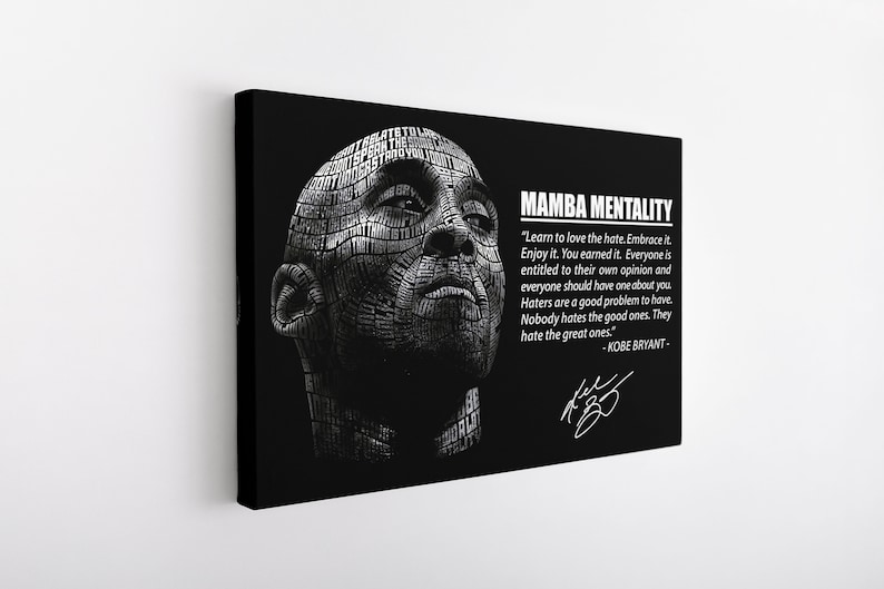 Mamba Mentality Motivation Quotes Poster, Legendary Motivational Canvas ...