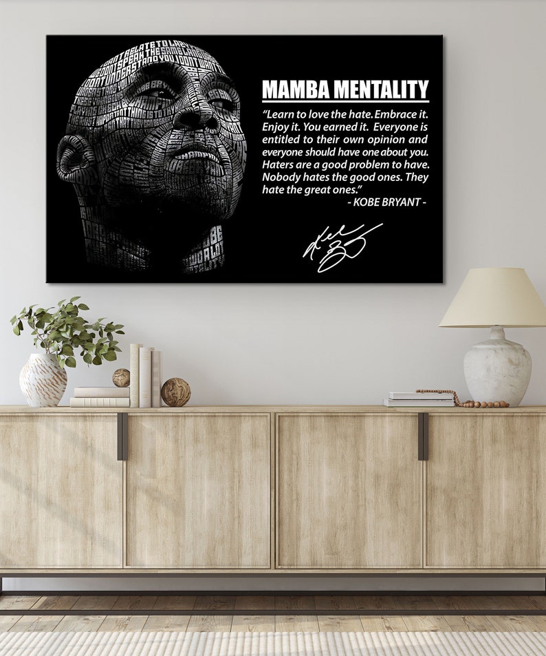 Mamba Mentality Motivation Quotes Poster, Legendary Motivational Canvas ...