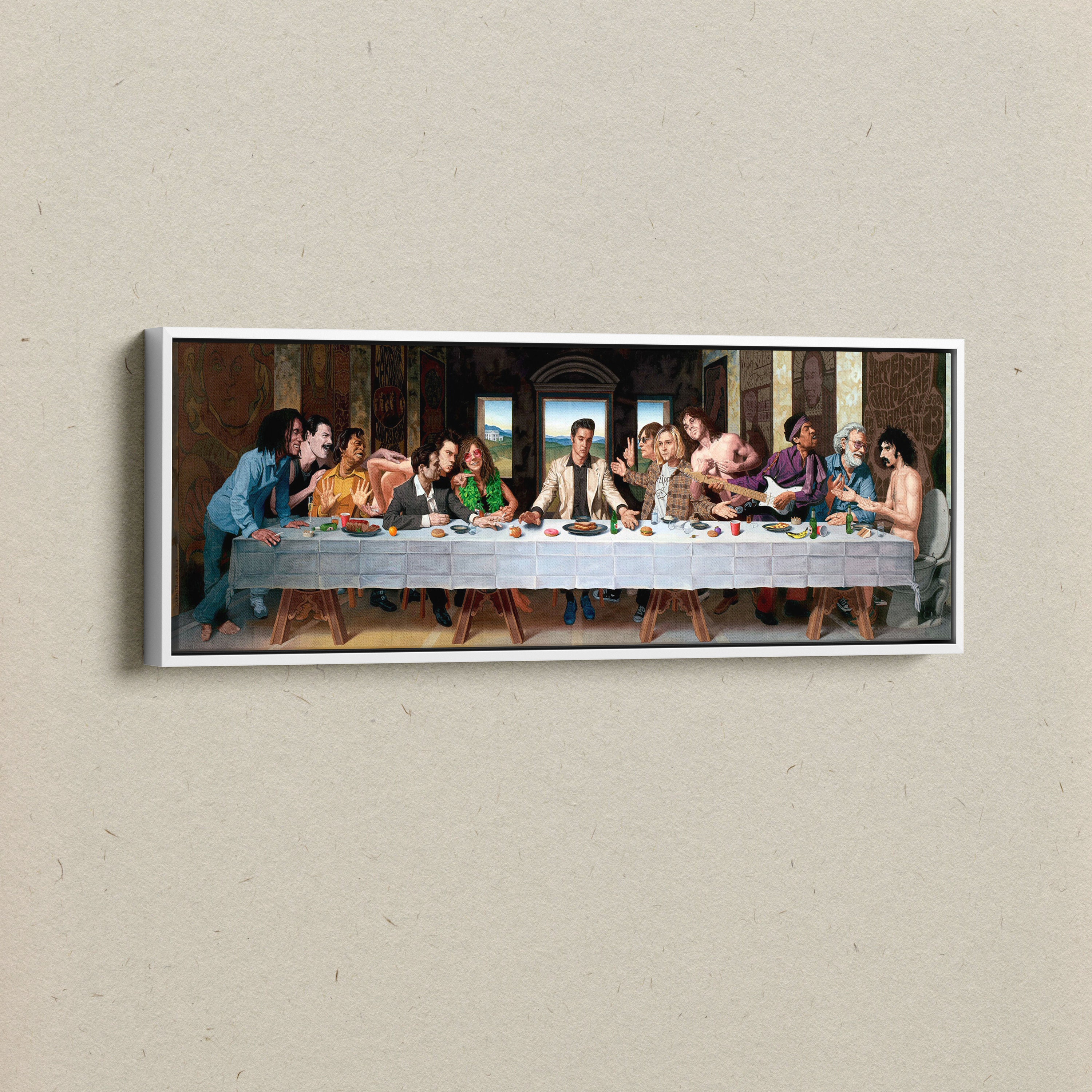 Rockstar Last Supper Canvas Wall Art, Famous People Poster Art ...