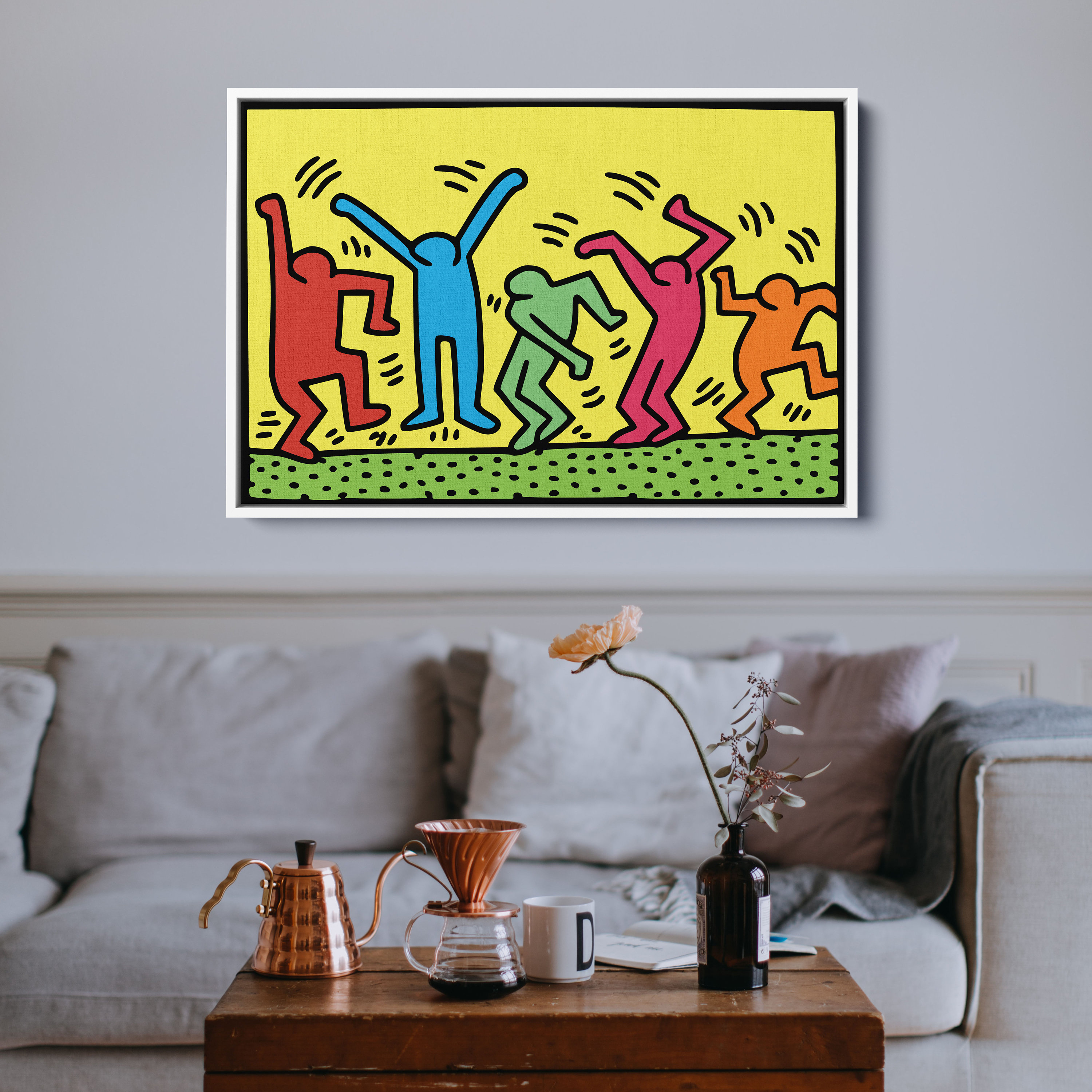 Keith Haring Dancing Canvas, Keith Haring Dancer, Dancing People Canvas ...
