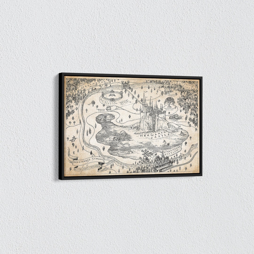 Wizarding World Map Canvas, Fantasy Movie Series Poster, Fantasy Map ...