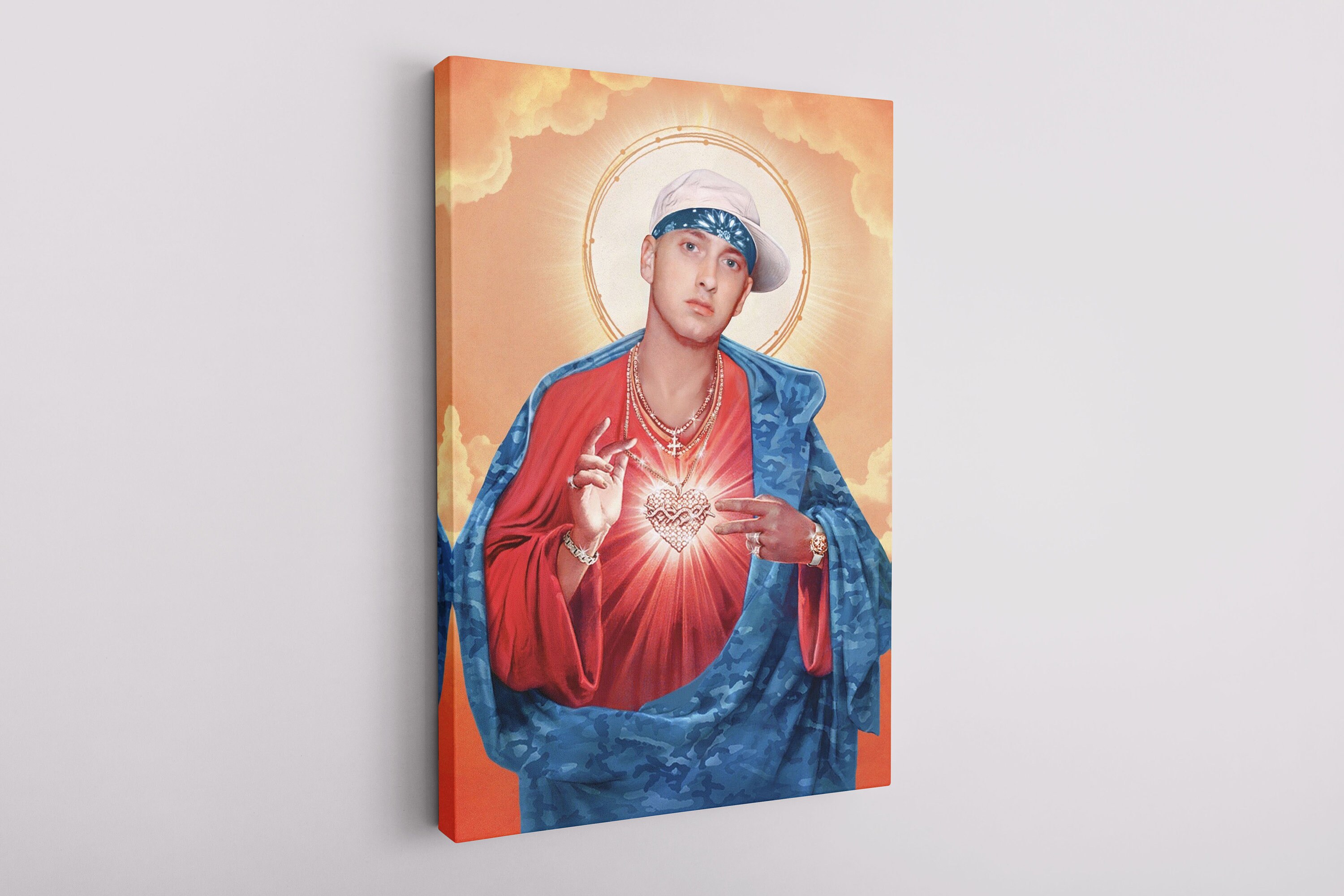Eminem Tapestry Funny Meme Jesus Poster, Music Poster, Eminem Poster ...