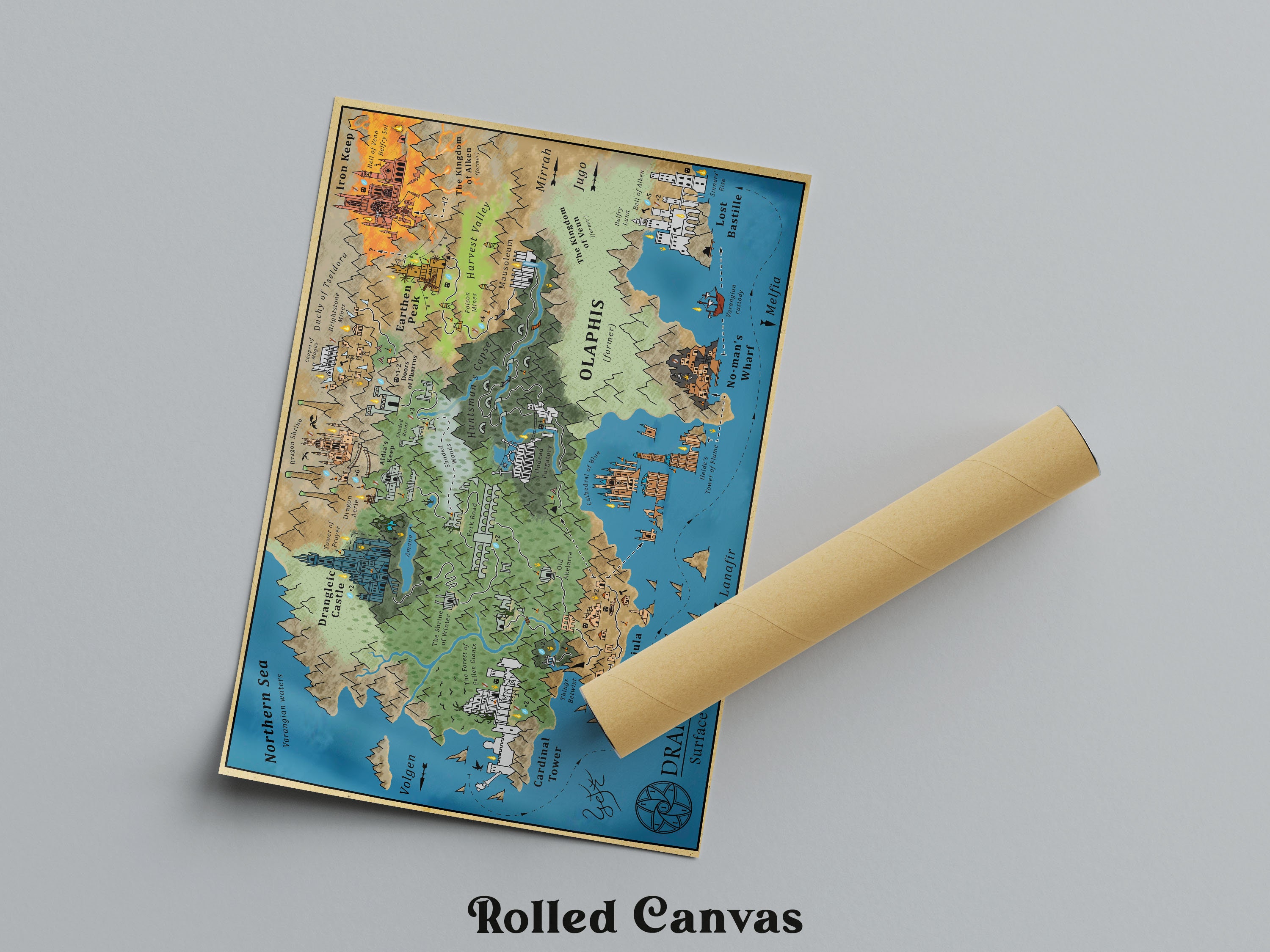 Drangleic Castle Wall Art,, Dark Souls II Map Poster, Surface Map ...