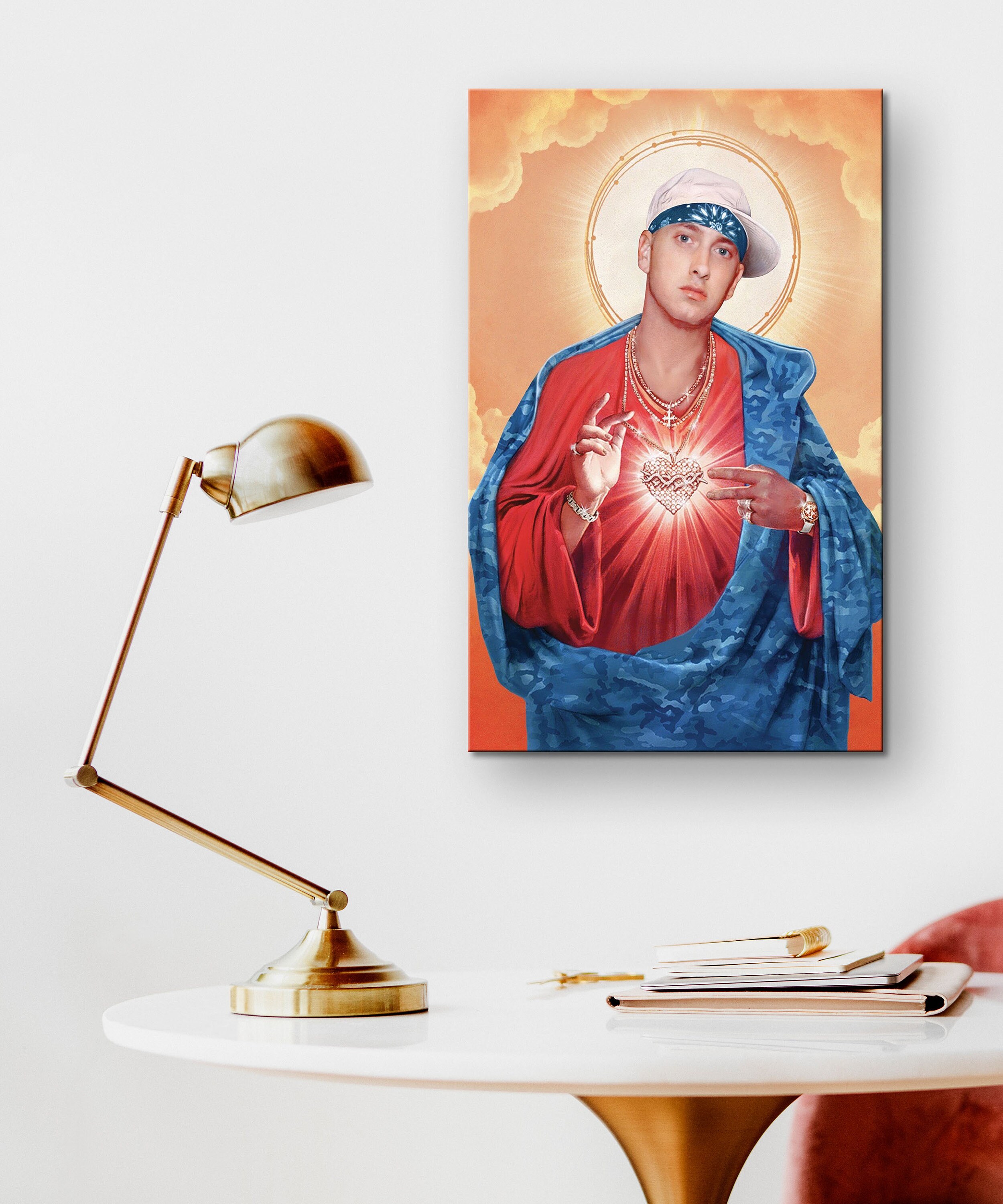 Eminem Tapestry Funny Meme Jesus Poster, Music Poster, Eminem Poster ...