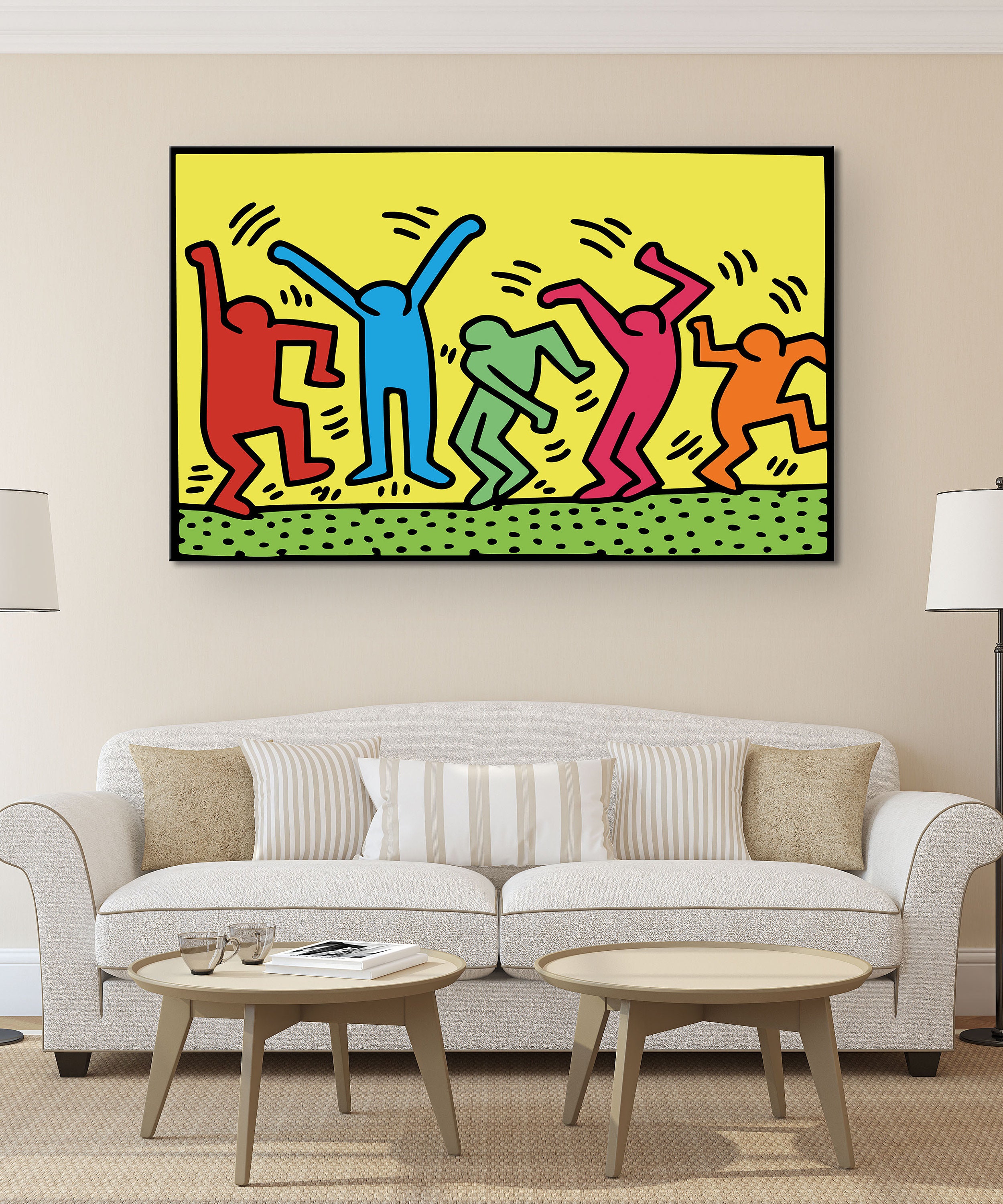 Keith Haring Dancing Canvas, Keith Haring Dancer, Dancing People Canvas ...