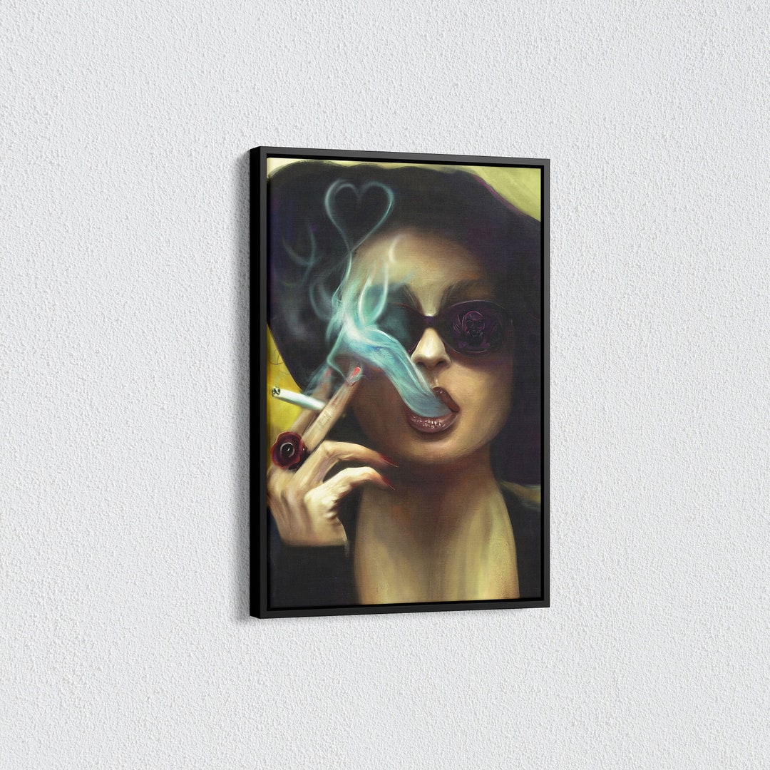 Marla Singer Smoking Poster, Fight Club Movie Framed Canvas, Marla Singer Painting, Fight Club ...