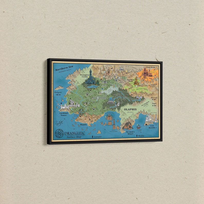 Drangleic Castle Wall Art,, Dark Souls II Map Poster, Surface Map ...