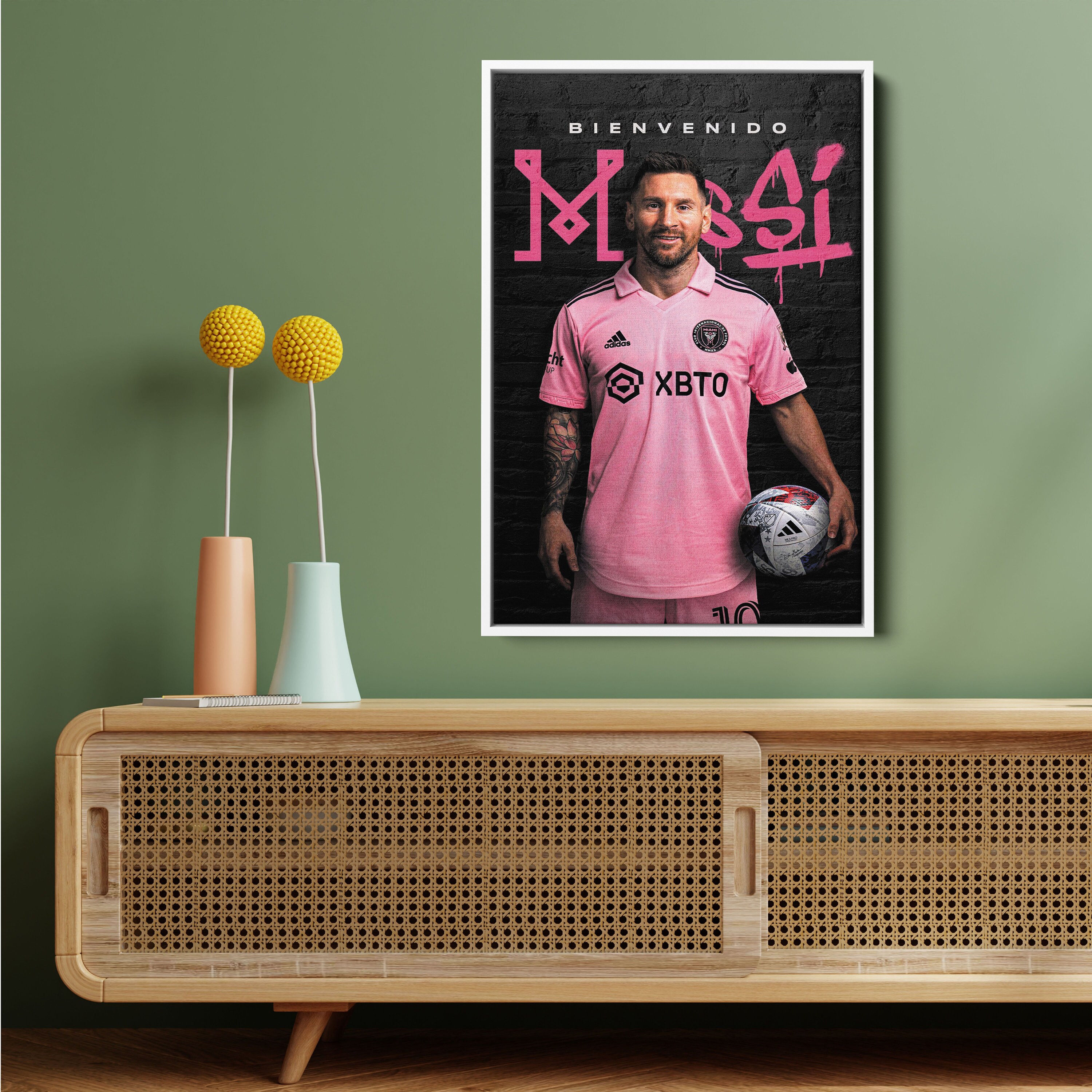 Lionel Messi Inter Miami Canvas, Messi Canvas, Messi Miami Poster, MLS ...