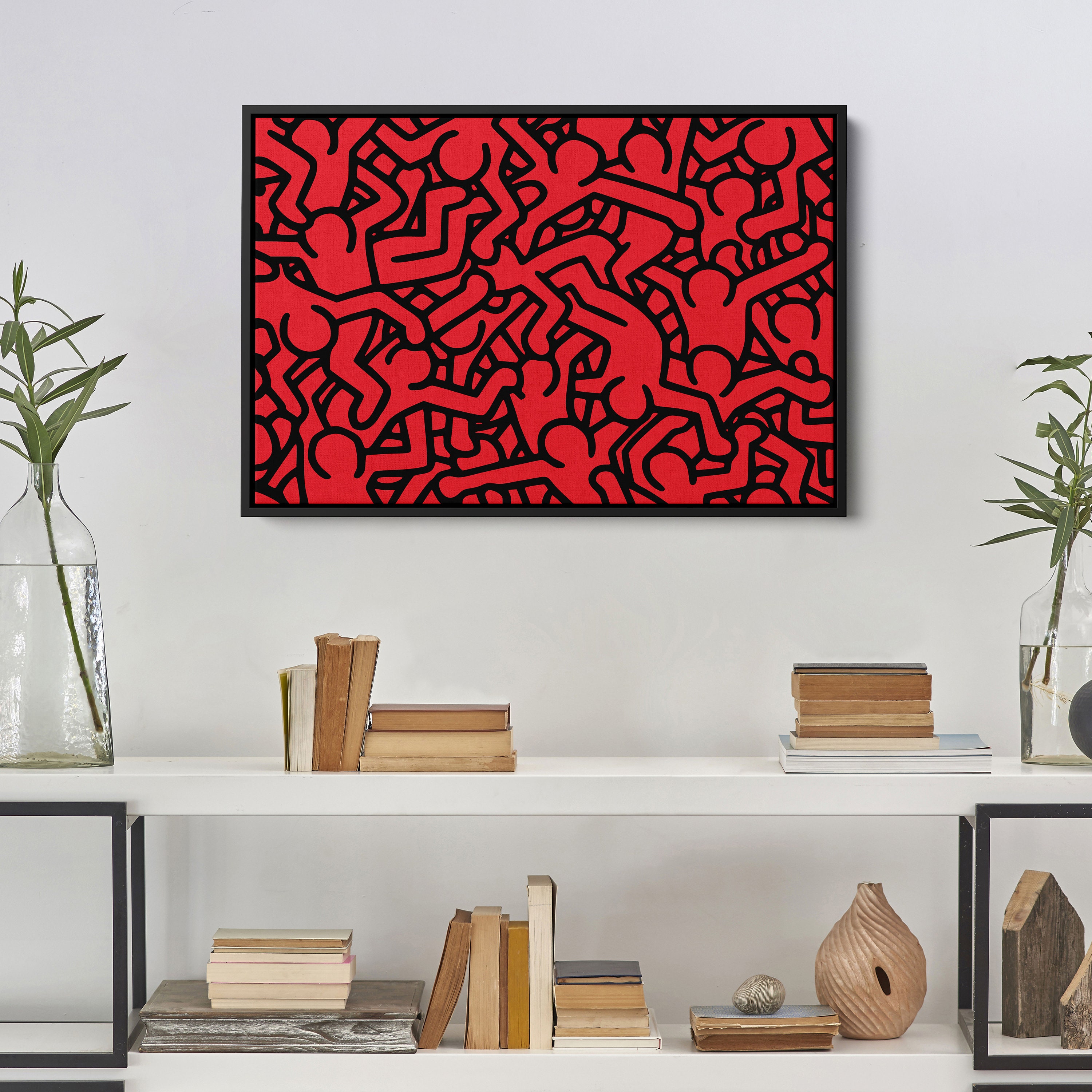 Keith Haring Red Human Canvas, Keith Haring Dancer, Dancing People ...