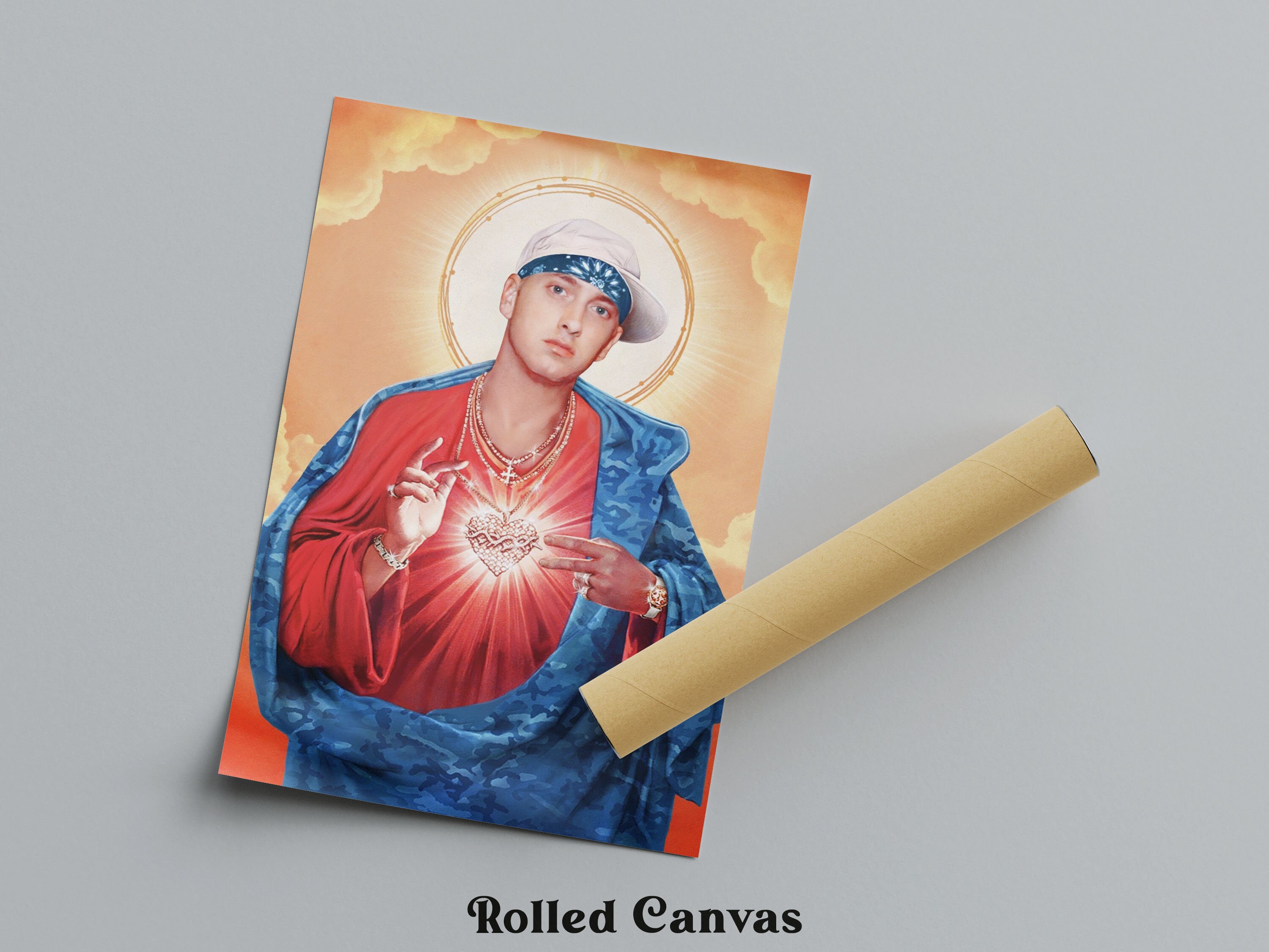 Eminem Tapestry Funny Meme Jesus Poster, Music Poster, Eminem Poster ...