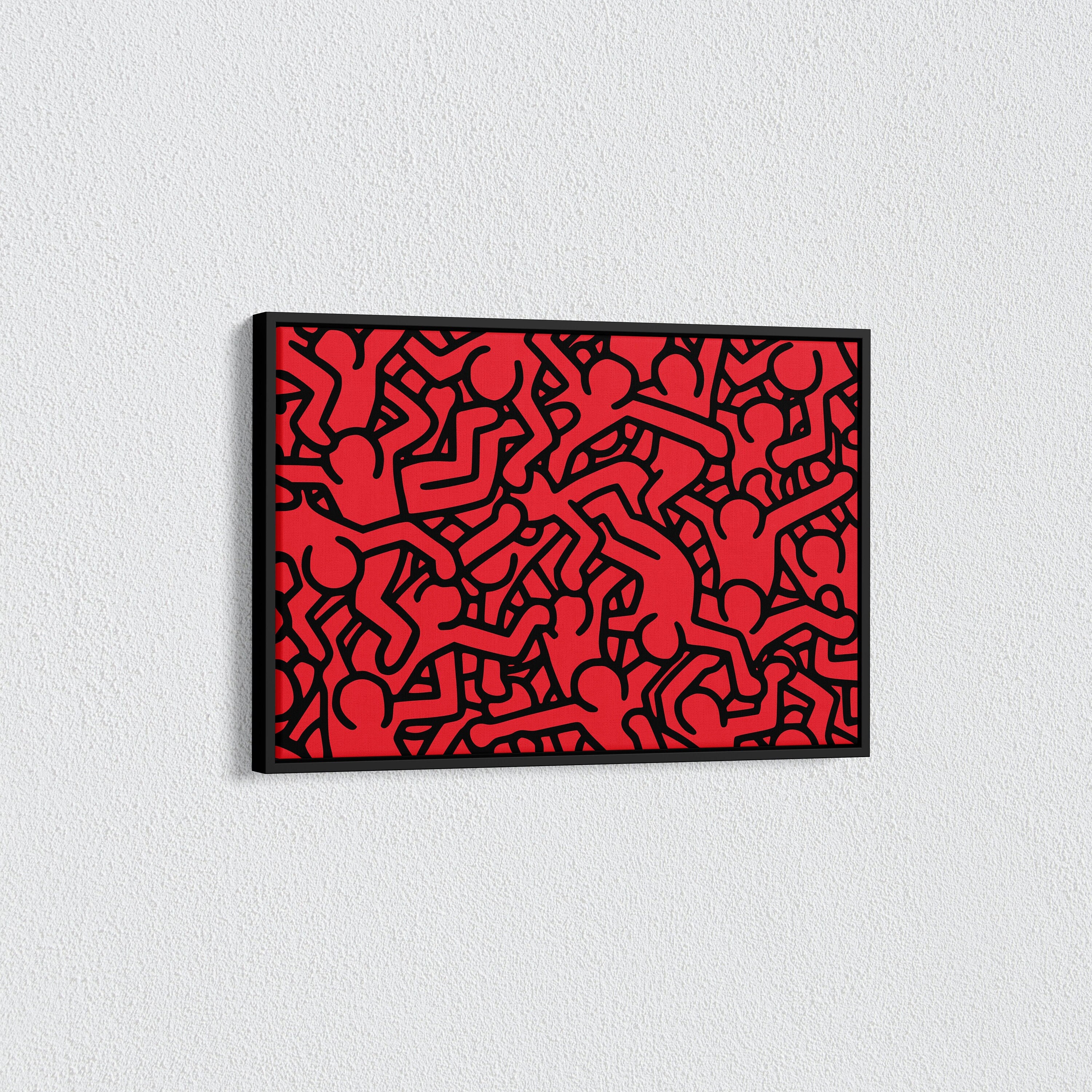 Keith Haring Red Human Canvas, Keith Haring Dancer, Dancing People ...