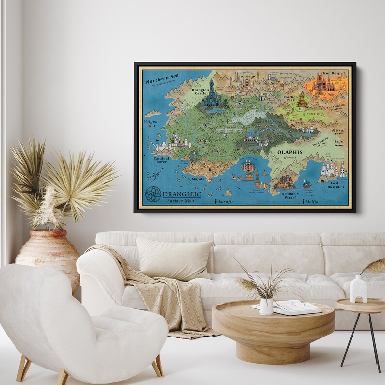 Drangleic Castle Wall Art,, Dark Souls II Map Poster, Surface Map ...