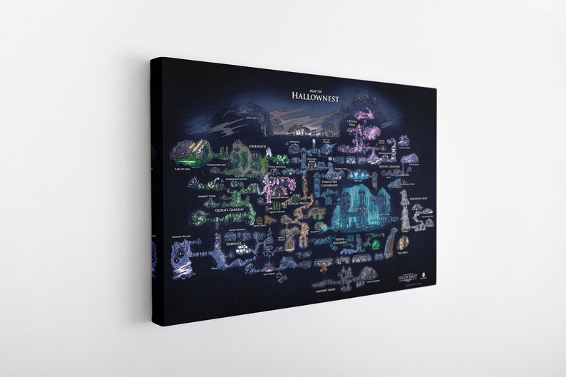 Hollow Knight Map Poster, Game Art Wall Decor, Hollownest World Map ...