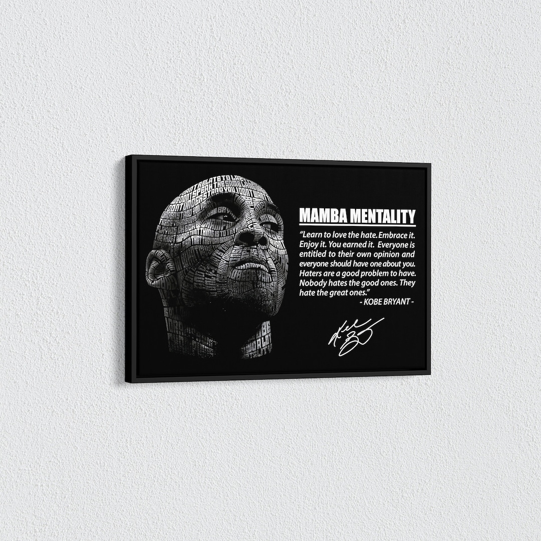 Mamba Mentality Motivation Quotes Poster, Legendary Motivational Canvas ...