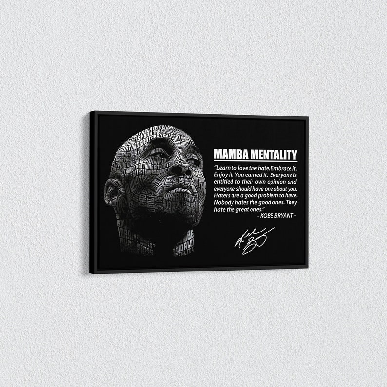 Mamba Mentality Motivation Quotes Poster, Legendary Motivational Canvas ...