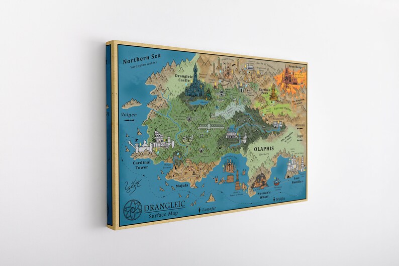Drangleic Castle Wall Art,, Dark Souls II Map Poster, Surface Map ...