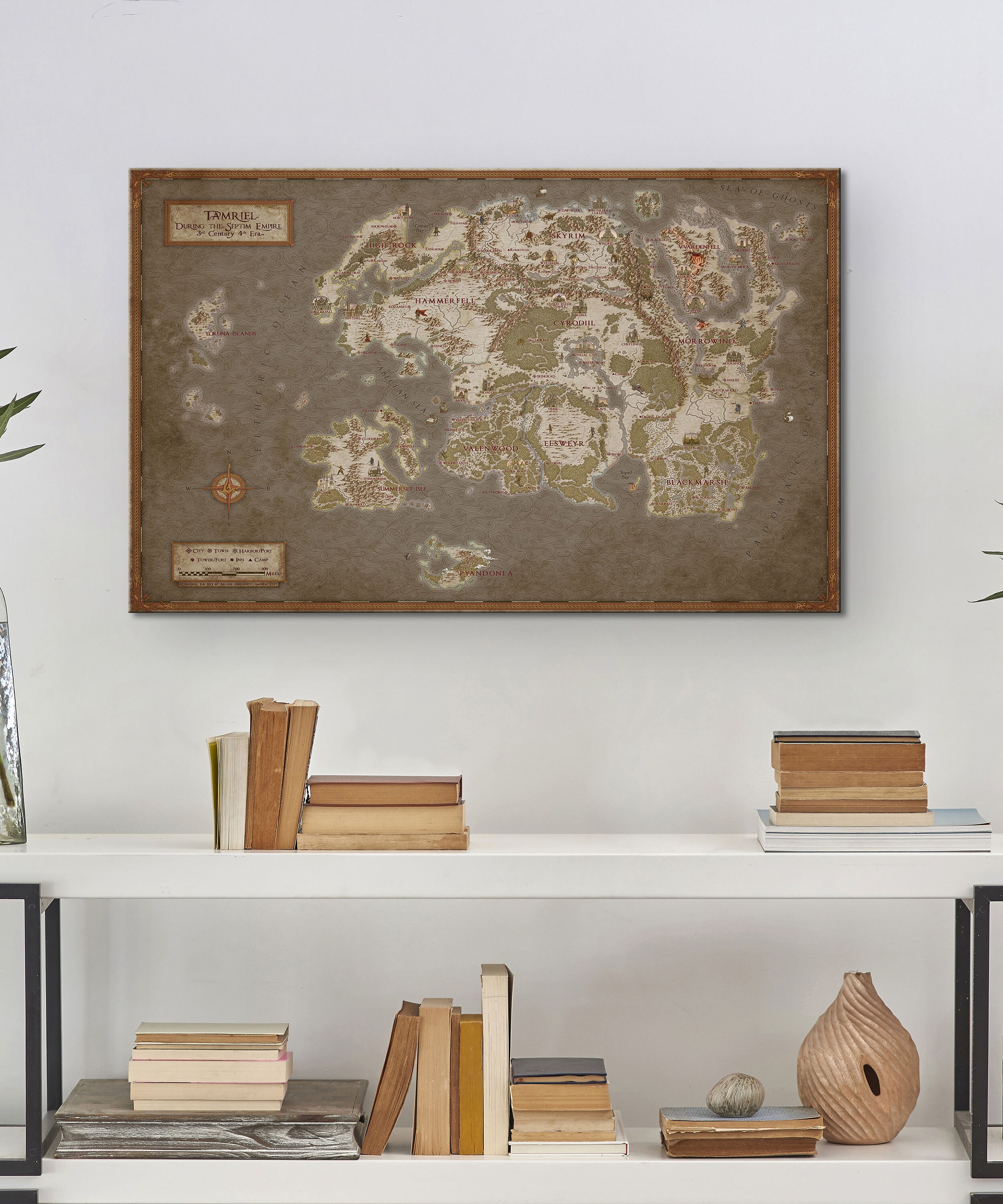 Tamriel World Map Canvas, Tamriel Map From the Elder Scrolls Online ...