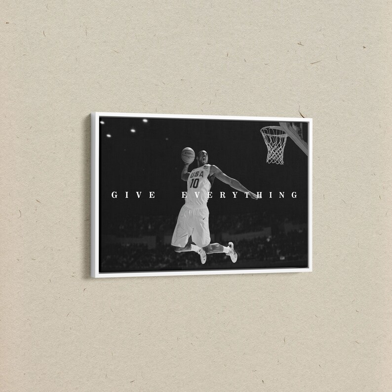 Kobe Bryant Motivational Poster or Canvas, Give Everything Motivational ...