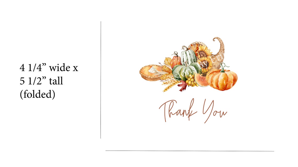 Thank You Card Digital Download Fall Harvest Print-at-home - Etsy