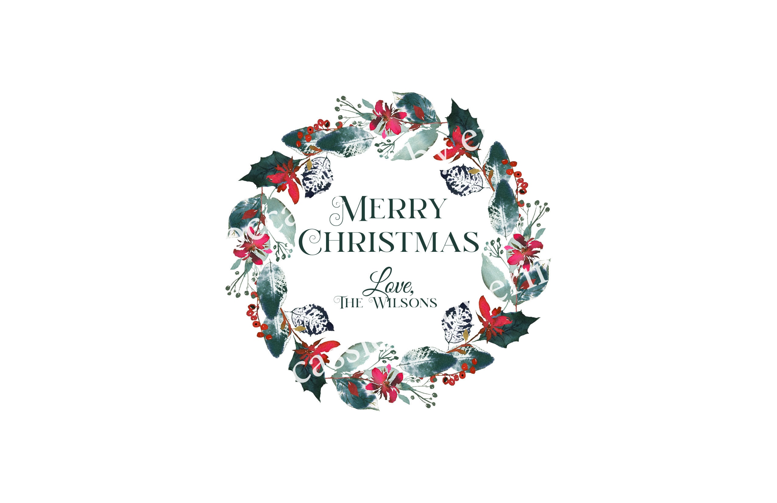 Christmas Labels Printable Christmas Wreath Digital Download, Christmas ...