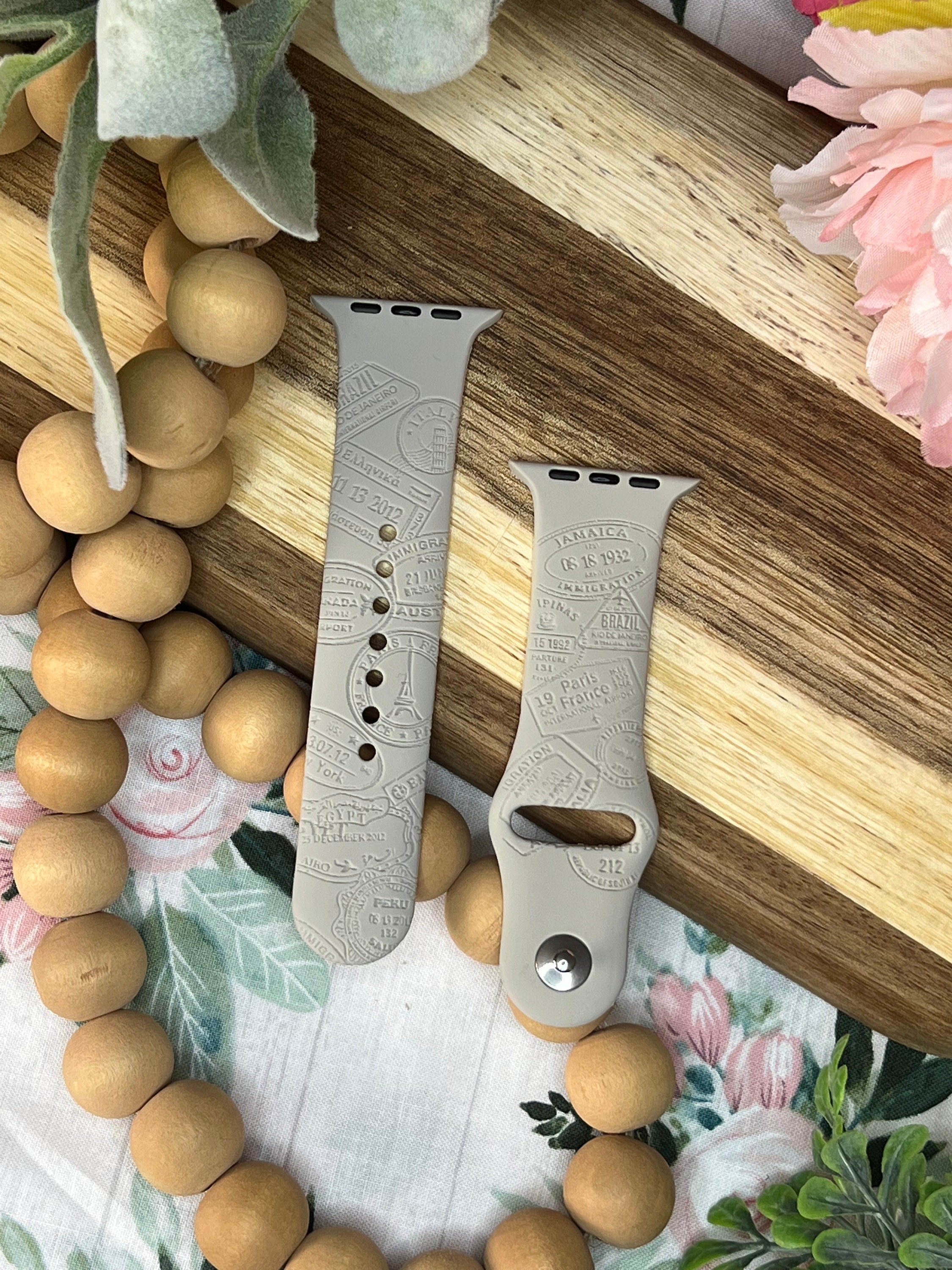 Travel Passport Stamp Laser Engraved Silicone Watch Band; - Etsy