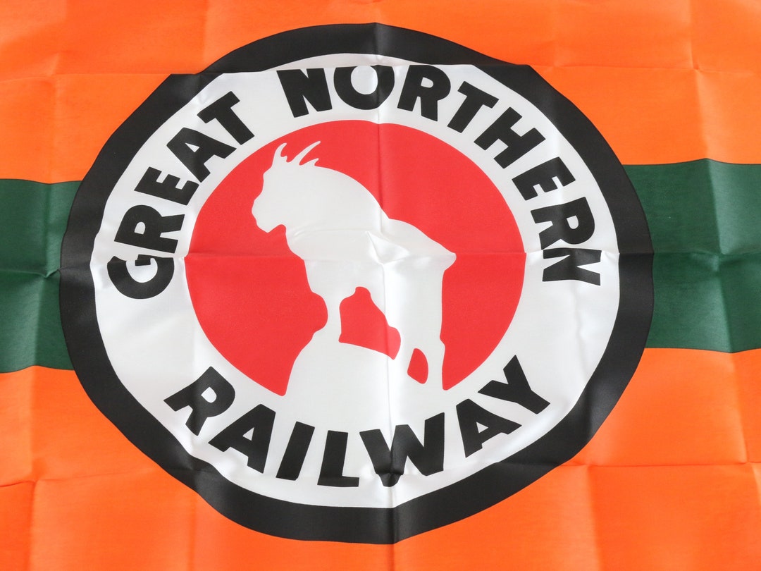 Great Northern Railway GN Orange & Green Fabric 2' by 3' Railroad Flag ...