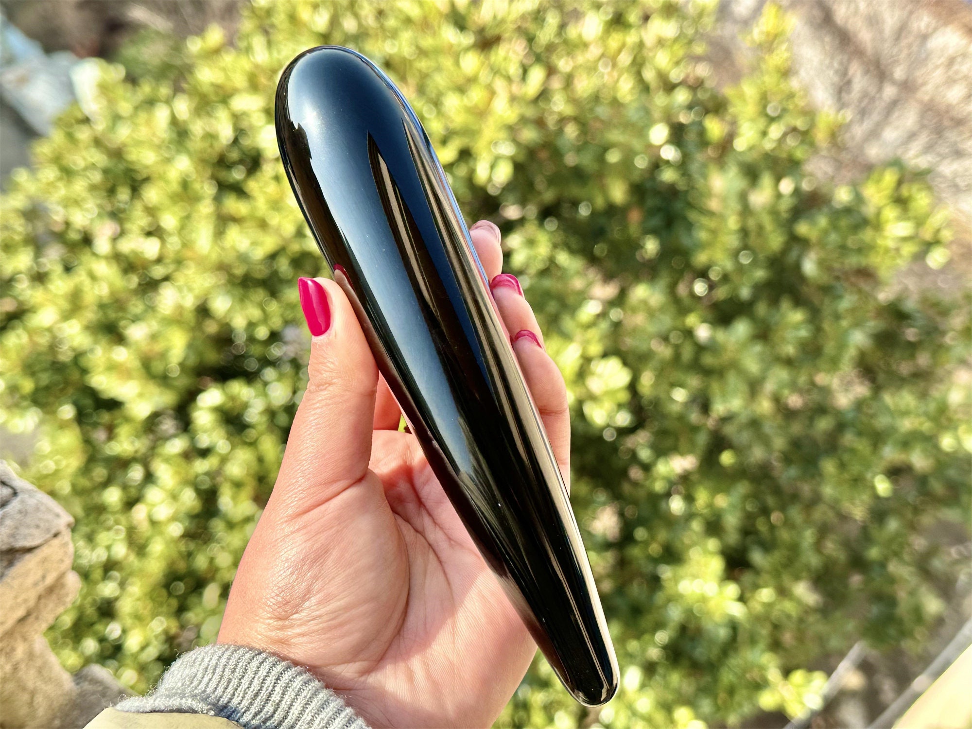 7.2 Natural Obsidian Hand Carved Massage Stick,crystal Massage,massage ...